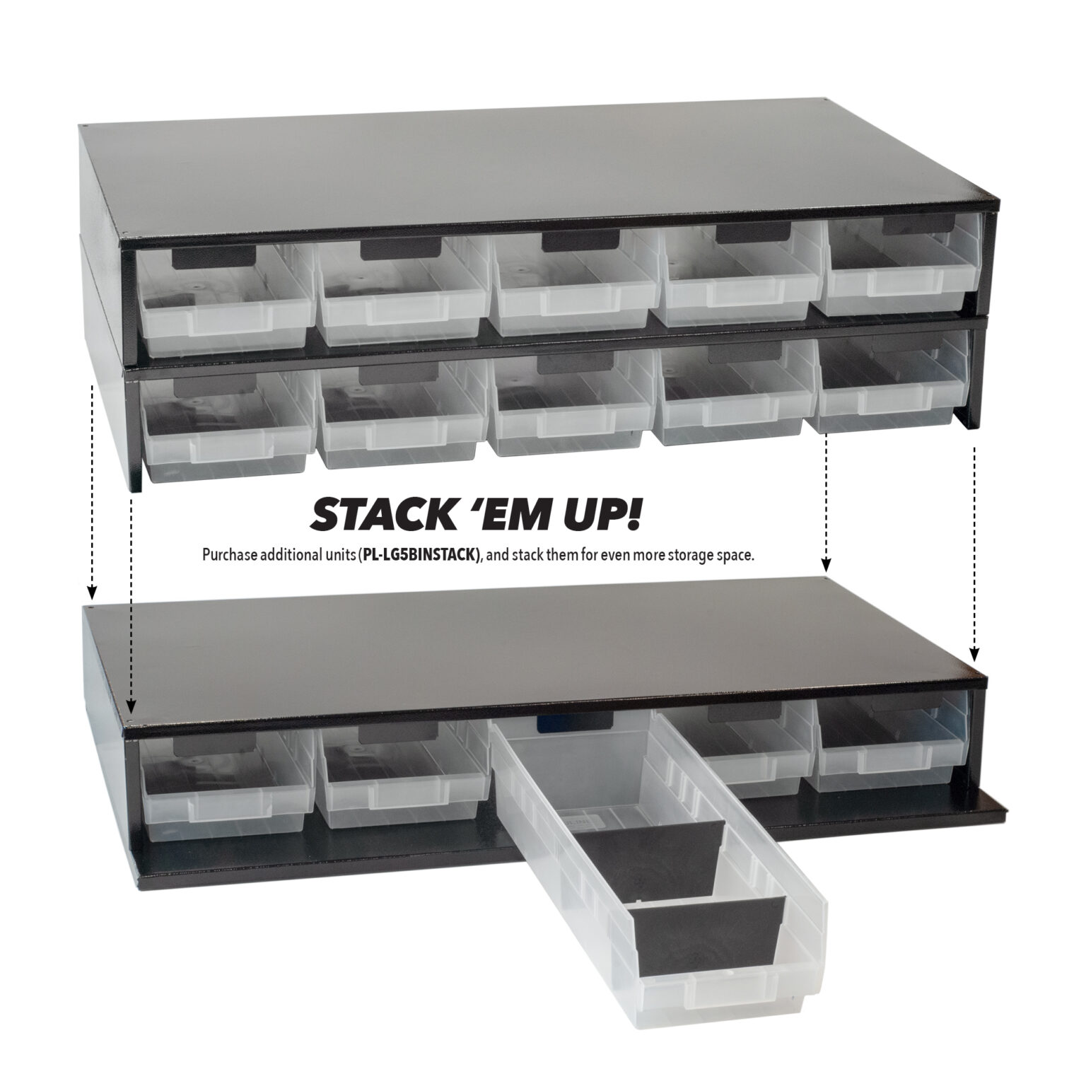 Large Modular Stackable Bin Cabinet - Craftline Storage Systems